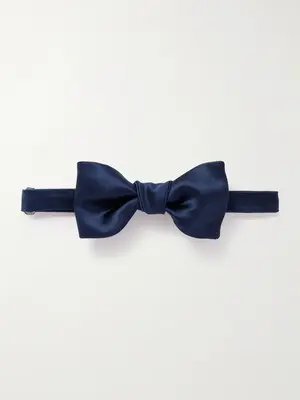 Brunello Cucinelli Brunello Cucinelli Self-Tie Cotton And Silk-Blend Bow Tie Blue