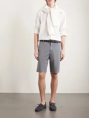 Canali Straight-leg Stretch Cotton-blend Shorts