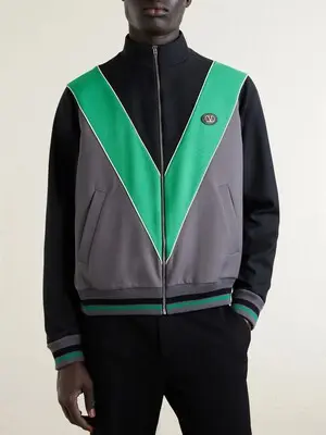 Valentino Garavani Logo-appliquéd Jersey Track Jacket