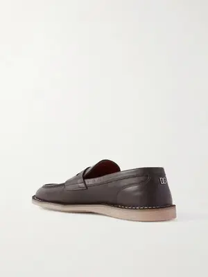 Dolce & Gabbana Leather Penny Loafers - Brown