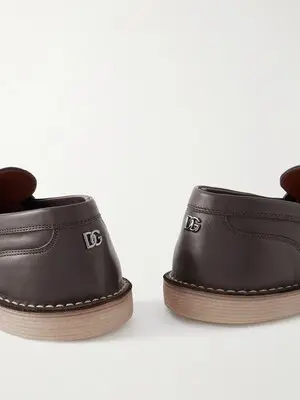 Dolce & Gabbana Leather Penny Loafers - Brown
