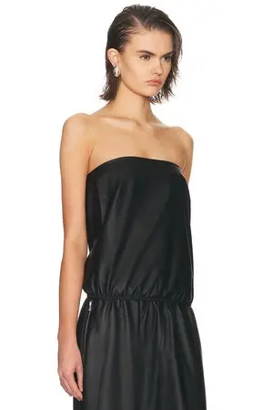 Alexander Wang Strapless Leather Bubble Top