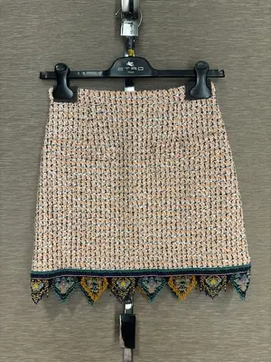 Etro Tweed Skirt With Beaded Trim - Multicolor