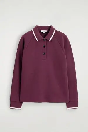Cos Contrast-tipped Cotton Blend Polo Top
