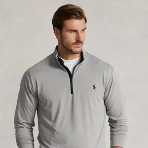 Ralph Lauren Stretch Jersey Quarter-Zip Pullover Andover Heather