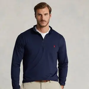 Ralph Lauren Stretch Jersey Quarter-Zip Pullover Cruise Navy