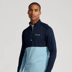 Ralph Lauren Stretch Jersey Quarter-Zip Pullover French Navy/powder Blue