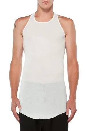 Rick Owens Ribbed Tank In White