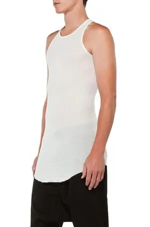Rick Owens Ribbed Tank In White
