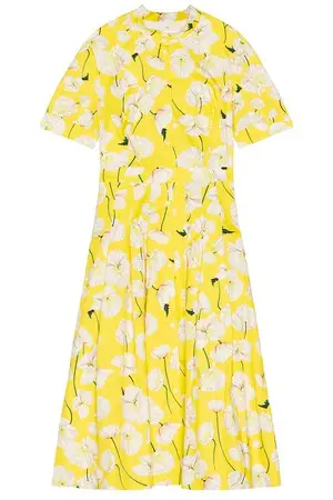 CAROLINA HERRERA Short Sleeve Midi Dress