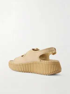 Chloé Nama Suede Platform Sandals - Neutrals