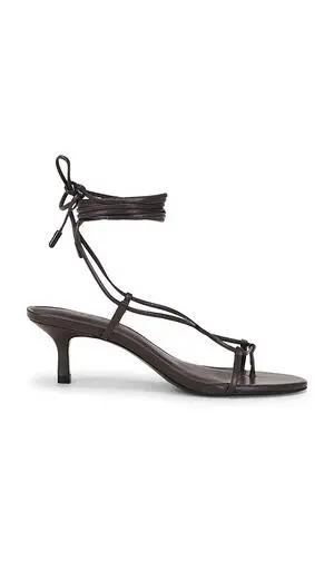 Black Suede Studio Tie Fastening Sandals For Women