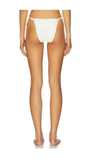 PQ SWIM Tie Side Bikini Bottom With Tassels - Cream