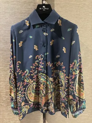 Etro Navy Paisley Blouse