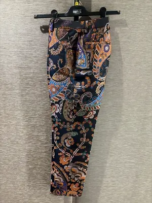 Etro Black Printed Trousers - Multicolor