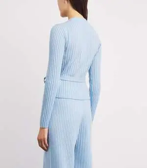 ALLUDE Cashmere Ribbed Cardigan