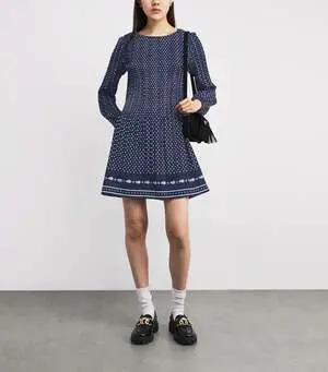 Maje Polka Dot And Paisley Print Mini Dress