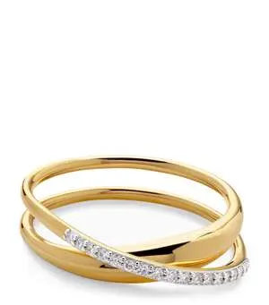 Monica Vinader Vermeil And Diamond Nura Wrap Ring - Gold