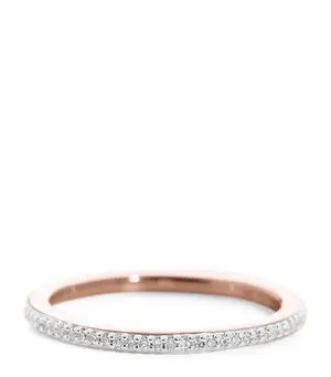 Monica Vinader Vermeil And White Diamond Eternity Ring - Rose Gold