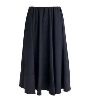 Maje Wool-blend Pleated Midi Skirt