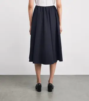 Maje Wool-blend Pleated Midi Skirt