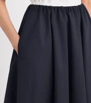 Maje Wool-blend Pleated Midi Skirt
