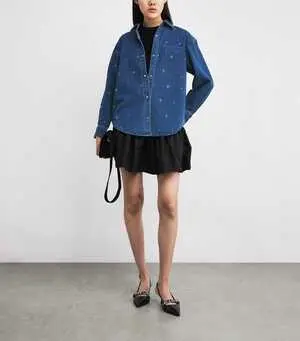 Maje Denim Rhinestone Shirt