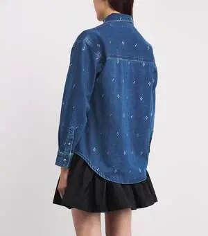 Maje Denim Rhinestone Shirt