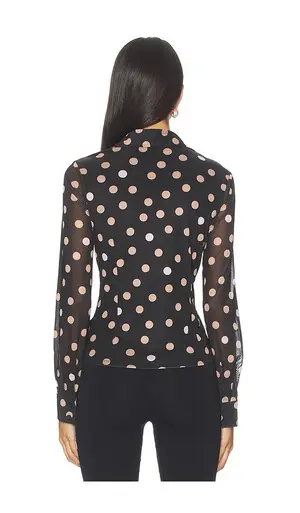 Sanctuary Fitted Mesh Button Down Top
