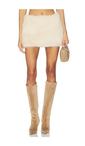 Retrofete Minerva Fur Skirt - Tan