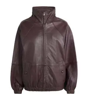 Sandro Raglan-sleeve Leather Jacket