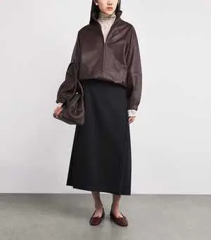 Sandro Raglan-sleeve Leather Jacket