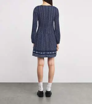 Maje Polka Dot And Paisley Print Mini Dress