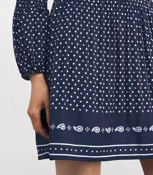 Maje Polka Dot And Paisley Print Mini Dress