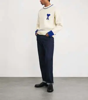 AMI Paris Wool-blend De Coeur Sweater