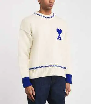 AMI Paris Wool-blend De Coeur Sweater