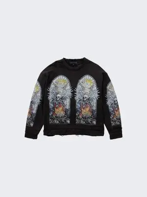 WHO DECIDES WAR BY EV BRAVADO Skull Print Pullover