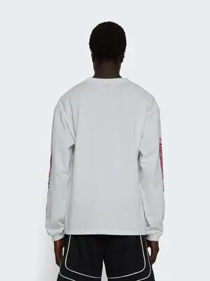 Rhude Split Petrol Logo Long Sleeve Tee Vintage And Red