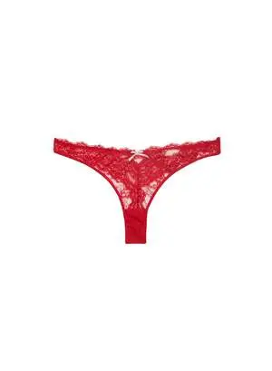 Fleur Du Mal Bianca Lace Thong - Rouge