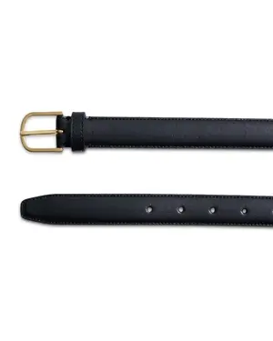 TOTEME Slim Leather Belt With Gold-tone Buckle - Black