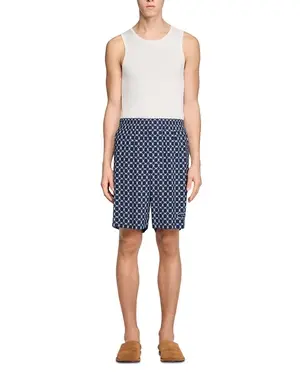Sandro Printed Floaty Shorts - Navy Blue