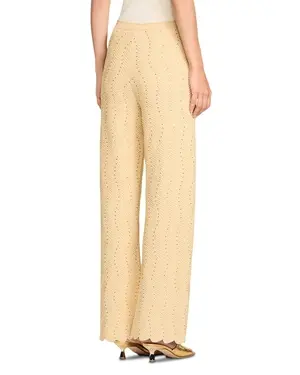 Sandro Rhinestone Knit Pants - Gold