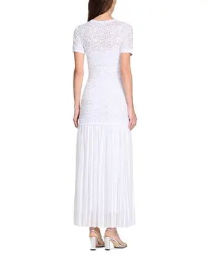 Sandro Beaded Knit Maxi Dress - White
