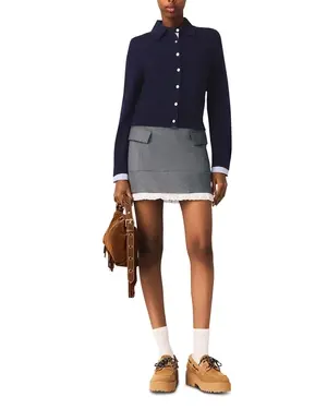 Maje A-line Poplin Mini Skirt
