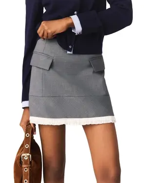 Maje A-line Poplin Mini Skirt