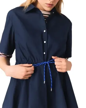 Maje Short Bubble Shirtdress - Navy