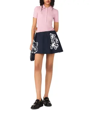 Maje Floral Print Mini Skirt