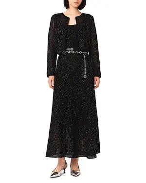 Maje Rhinestone Knit Cardigan - Black
