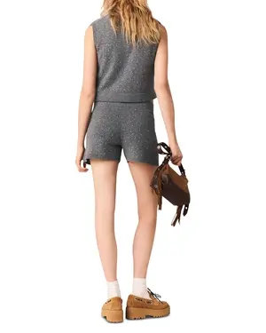 Maje Rhinestone Embellished Knit Vest