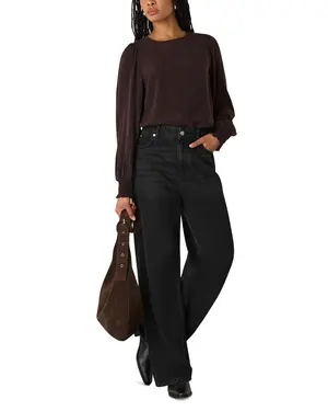 Whistles Leopard Shirred Cuff Blouse